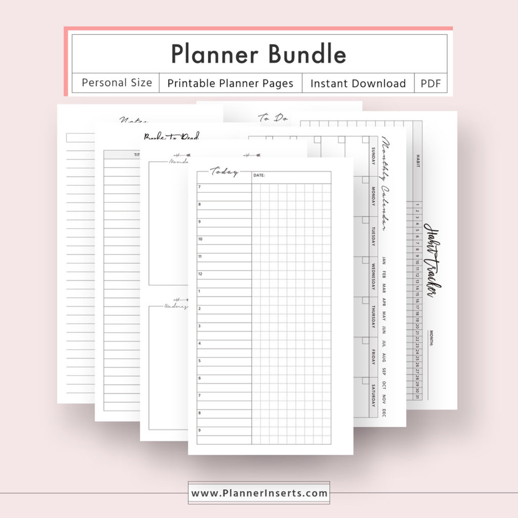 Planner Templates – Personal Size – PlannerInserts.com