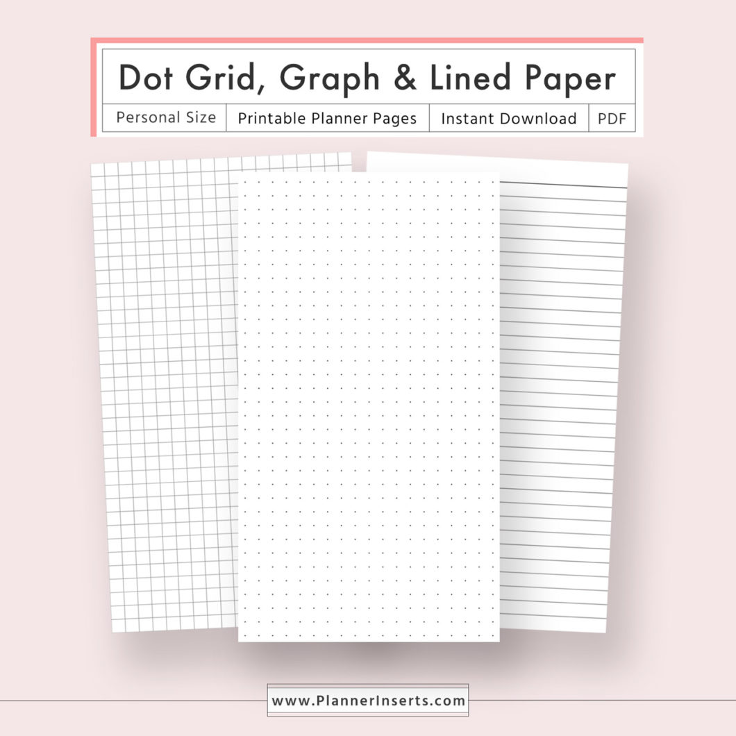 Dot Grid Paper, Graph Paper, Lined Paper for Unlimited Instant Download ...