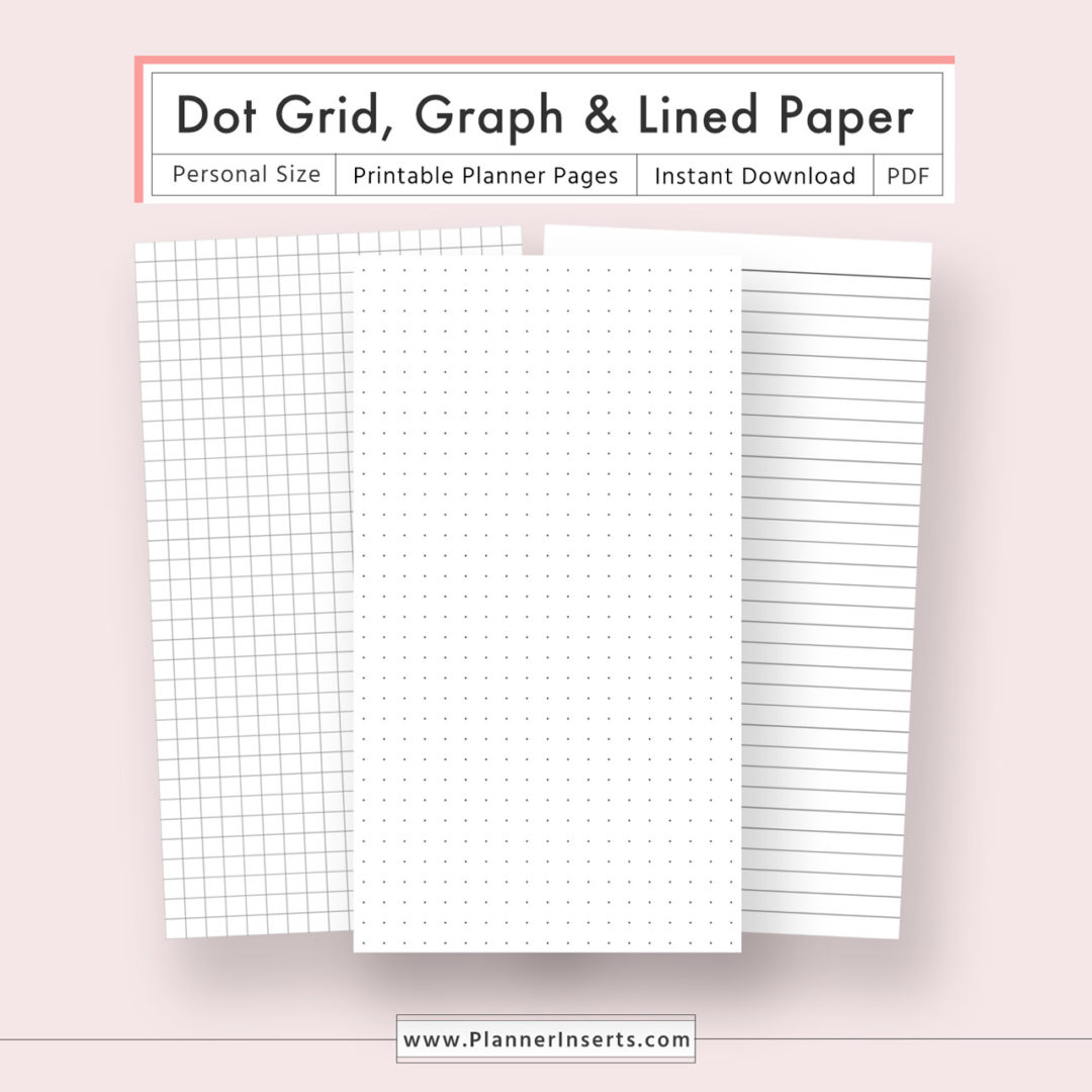 Dot Grid Paper, Graph Paper, Lined Paper for Unlimited Instant Download ...