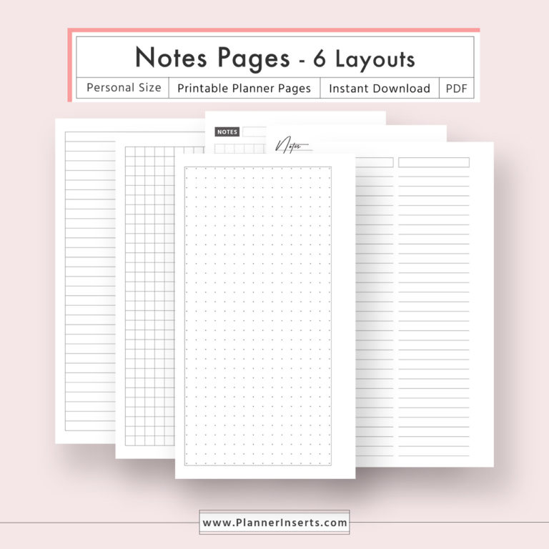 Notes Pages for Unlimited Instant Download – Digital Printable Planner ...