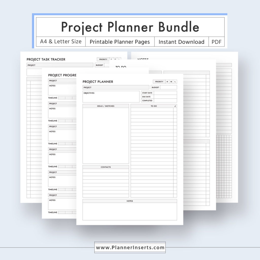 PROJECT PLANNER BUNDLE – Project Planner, Project Progress Overview ...