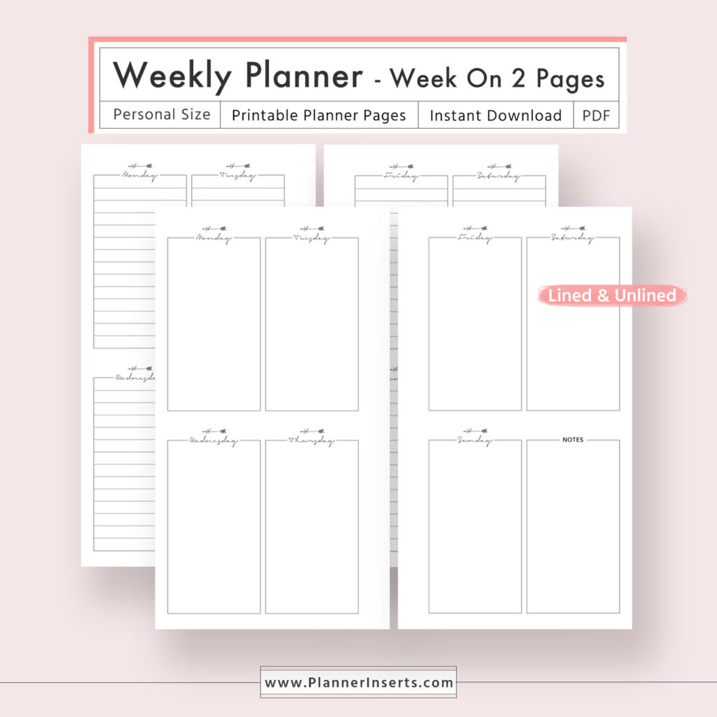 Weekly Planner for Unlimited Instant Download – Printable Planner ...