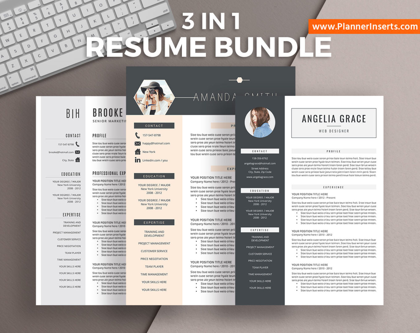 Professional CV Bundle, Cover Letter, Simple CV Template, Office Word ...