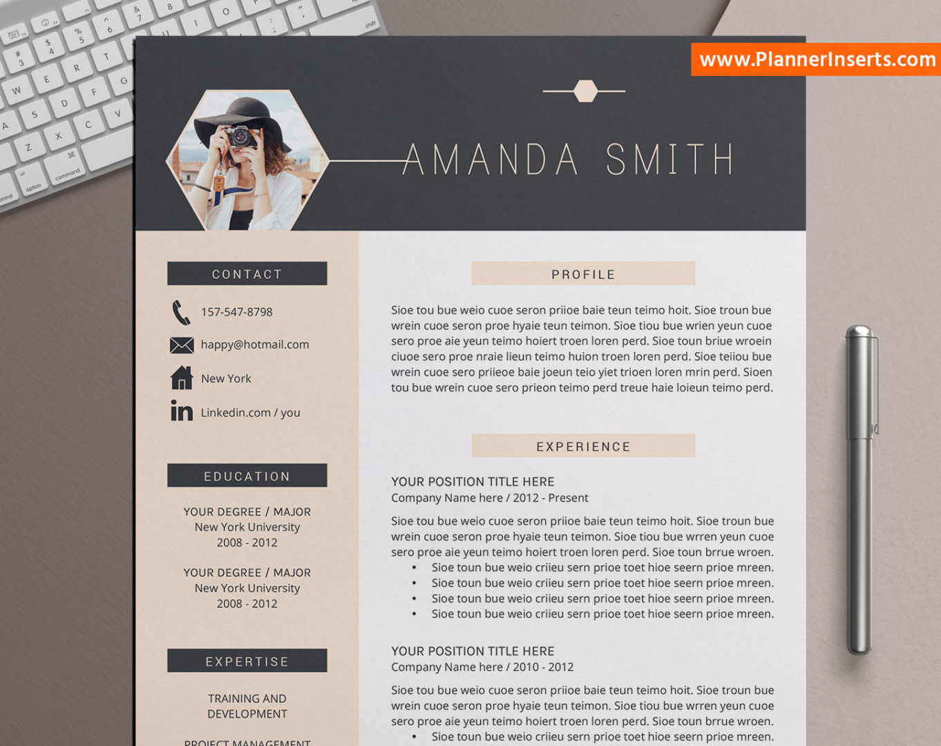 Professional CV Template Word, Curriculum Vitae, Simple CV Layout ...