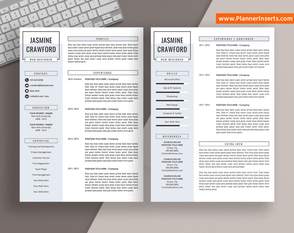 Professional CV Template for MS Word, Cover Letter, Curriculum Vitae ...