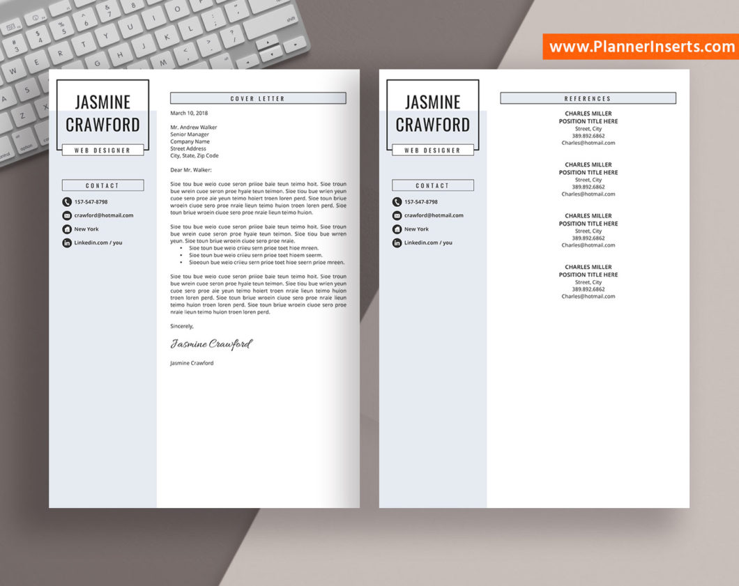Professional CV Template for MS Word, Cover Letter, Curriculum Vitae ...