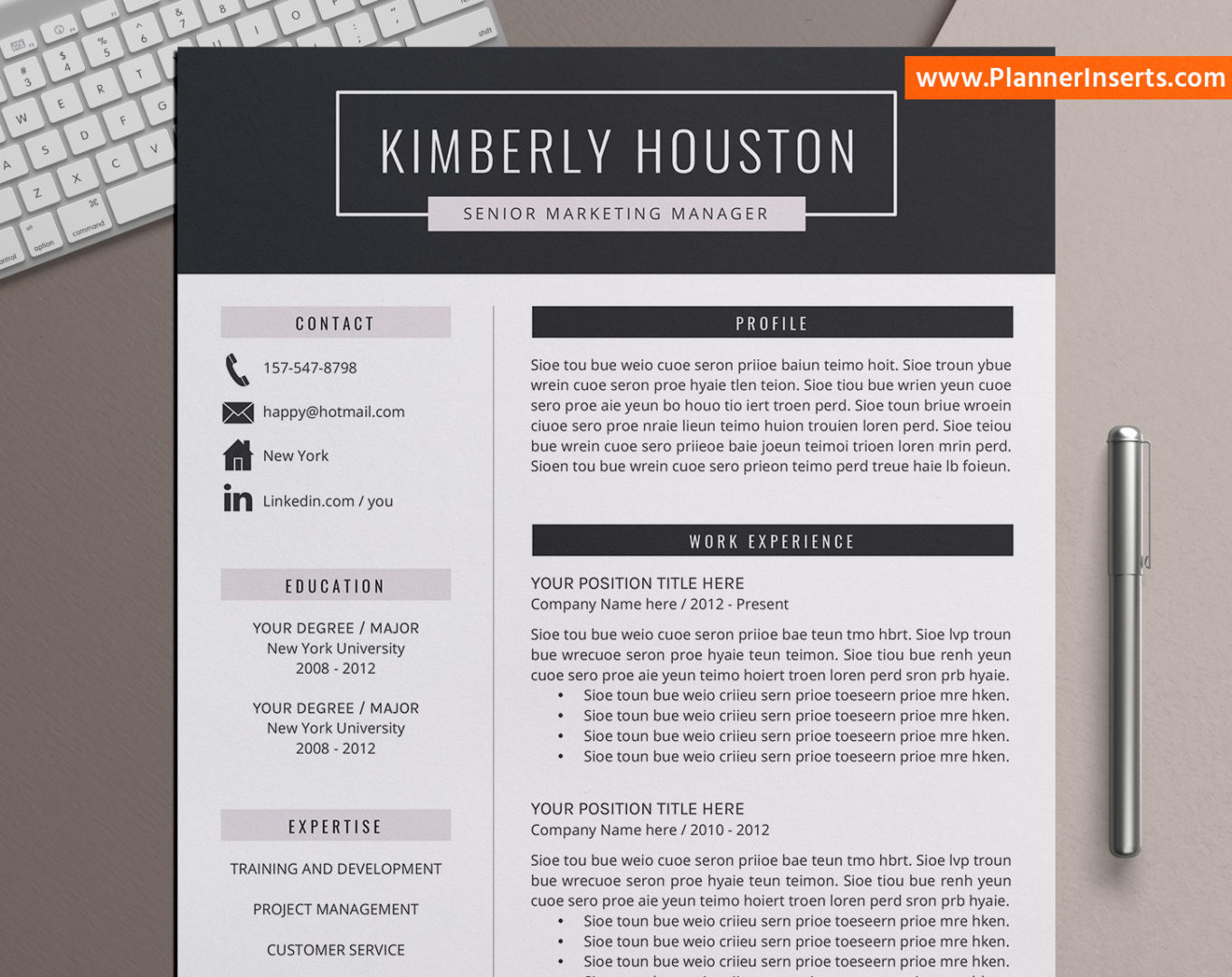CV Template for Word, Professional CV Format, Editable CV Layout Design ...