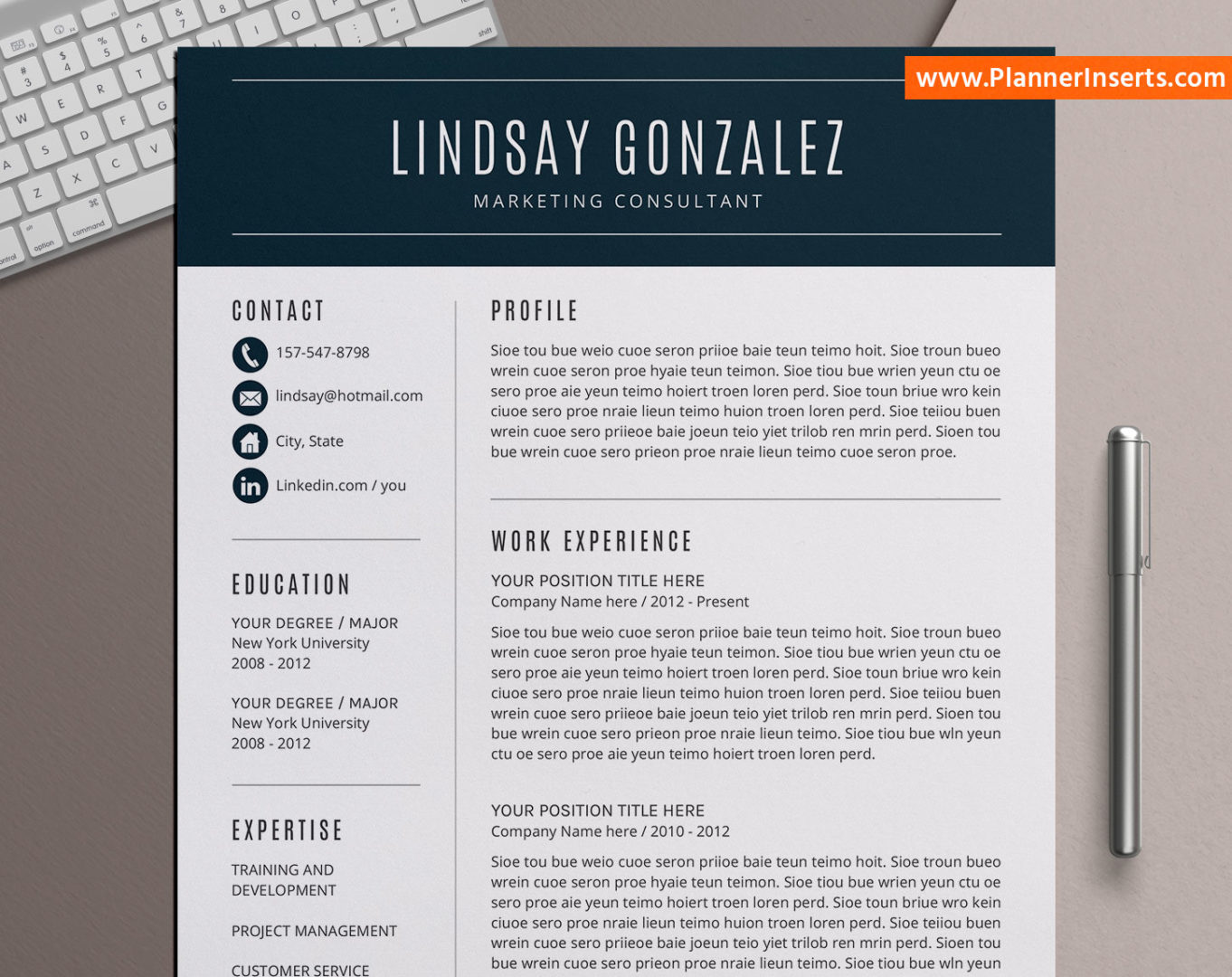 Editable CV Template for MS Word, Simple CV Format, Curriculum Vitae ...