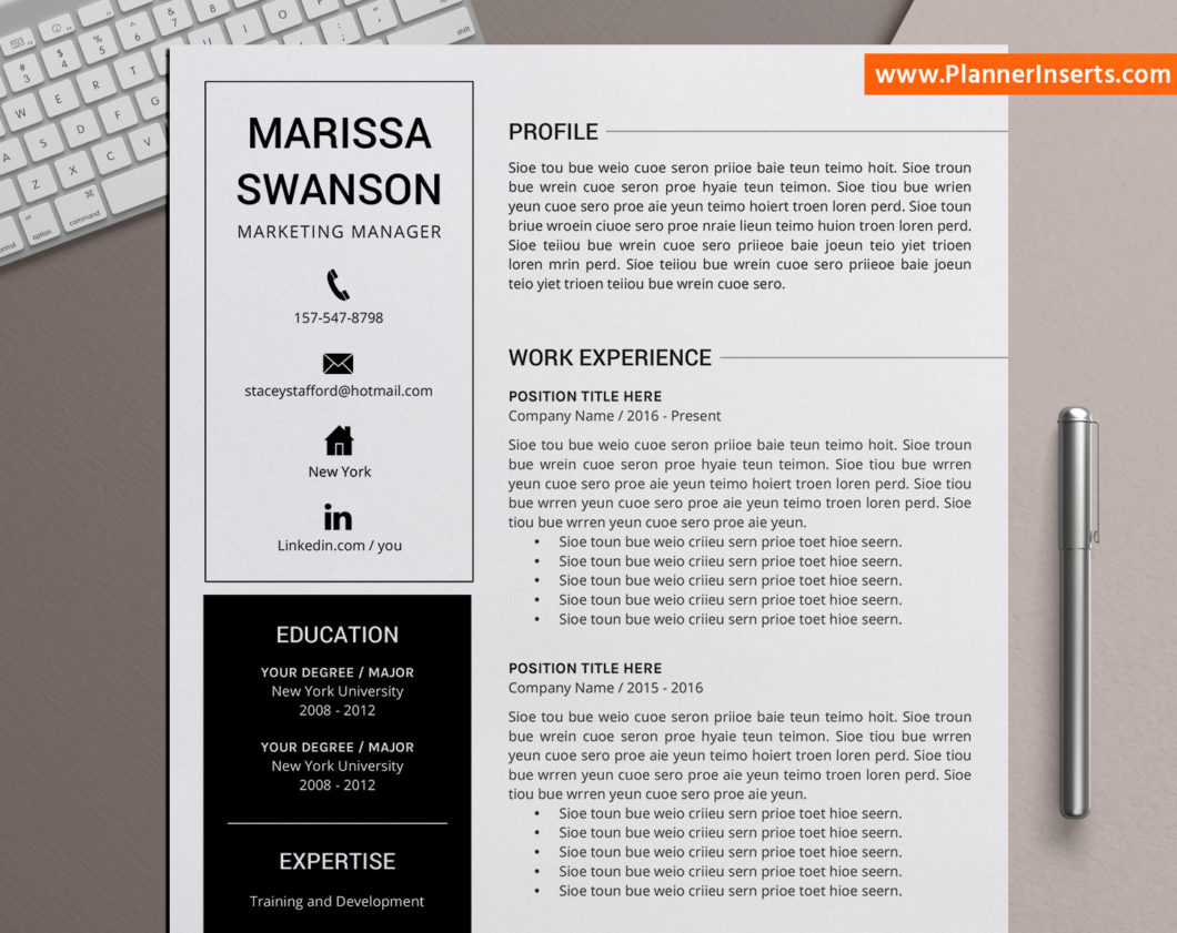 CV Template for Word, Professional CV Format, Editable CV Layout Design ...