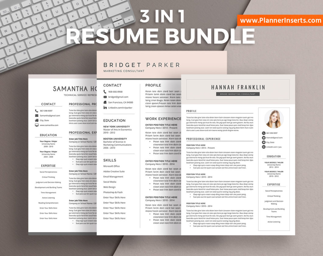 Professional CV Bundle, Editable CV Templates, MS Word Resume Templates ...