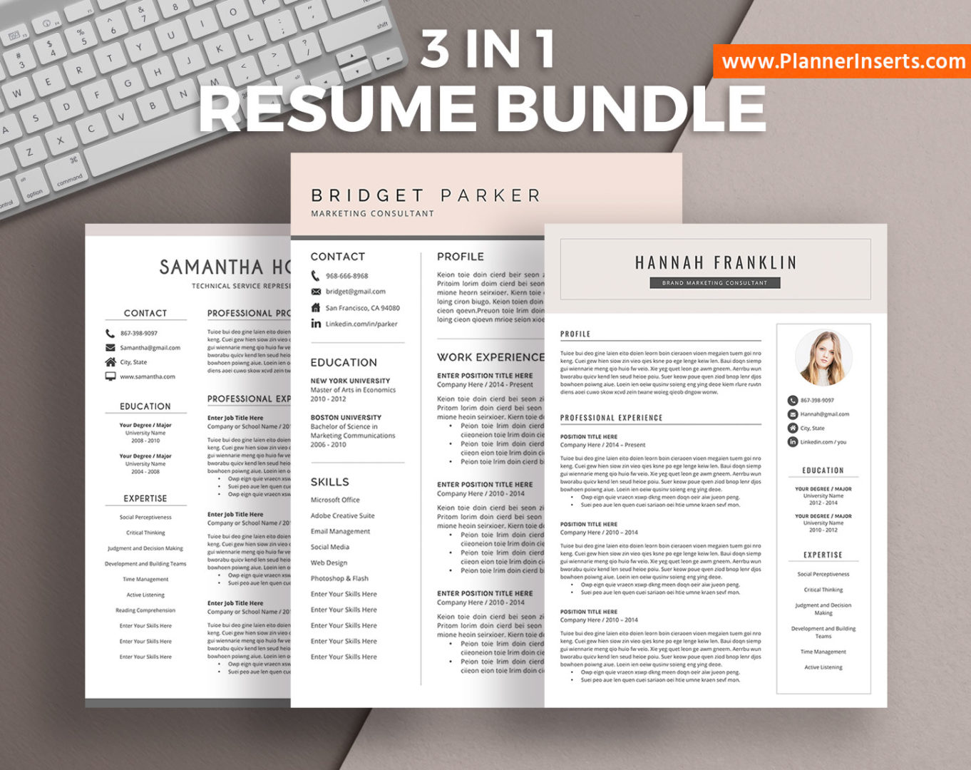 Professional CV Bundle, Editable CV Templates, MS Word Resume Templates ...