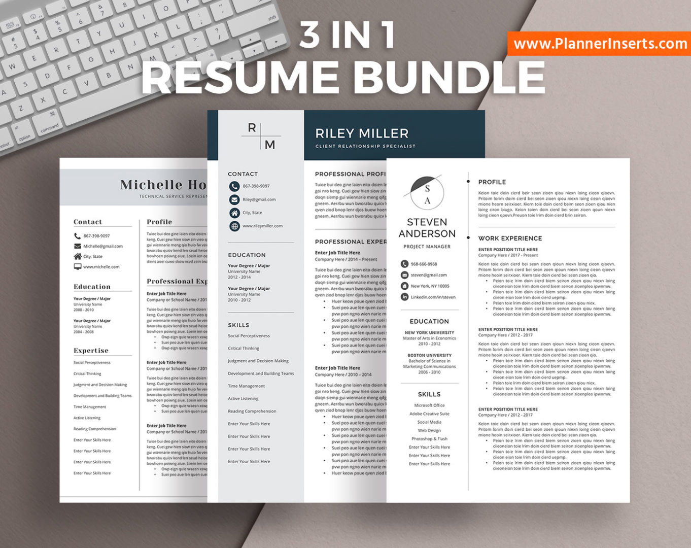 Editable CV Bundle, Professional CV Templates, Cover Letter, MS Word ...