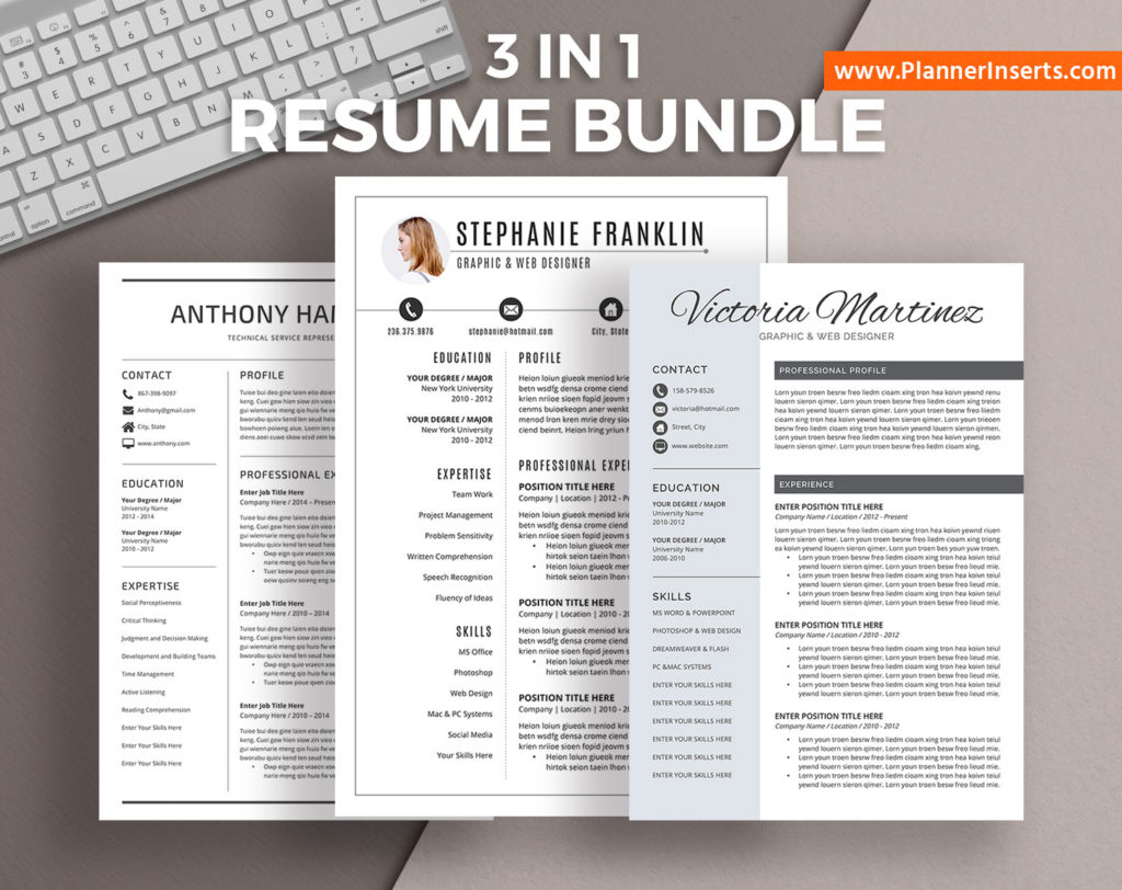 Professional CV Bundle, Curriculum Vitae, Simple CV Templates Word ...