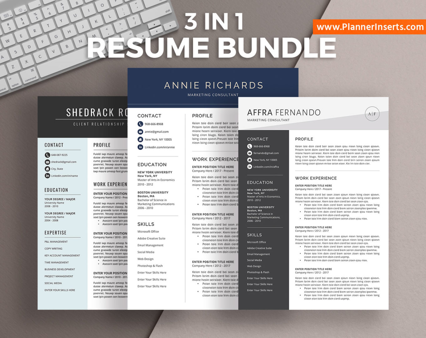 Editable CV Bundle, Simple CV Templates, Creative CV Format, Word ...