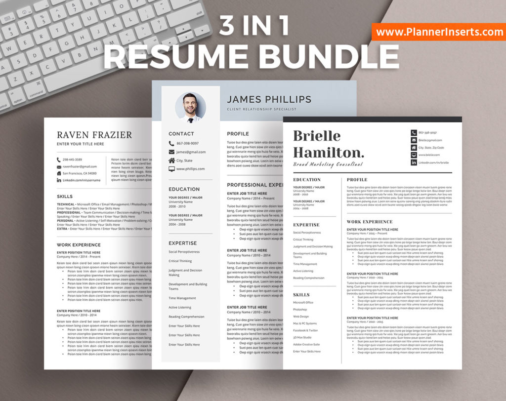 Professional CV Bundle for Word, Curriculum Vitae, Clean CV Templates ...