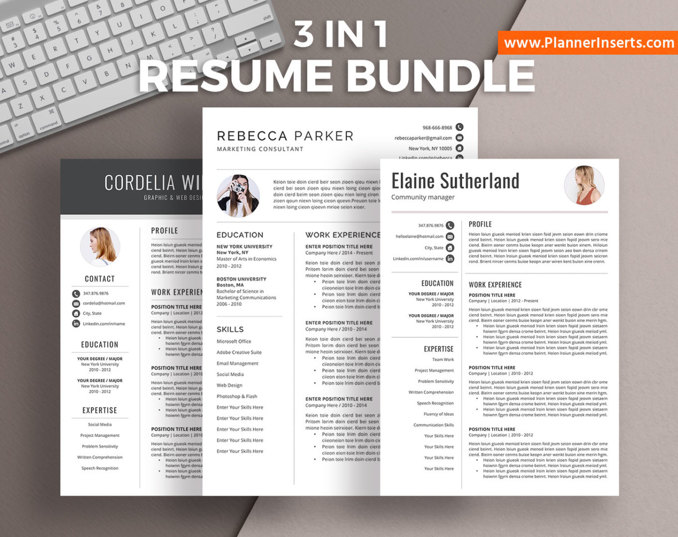 Editable CV Bundle, Simple CV Templates, Professional CV Format, Word ...