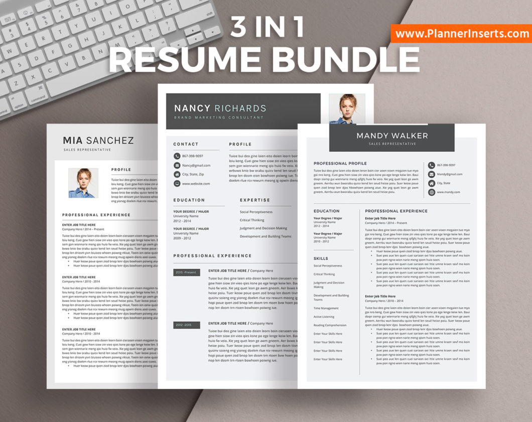 Editable CV Bundle for Word, Modern CV Templates, Creative CV Format ...