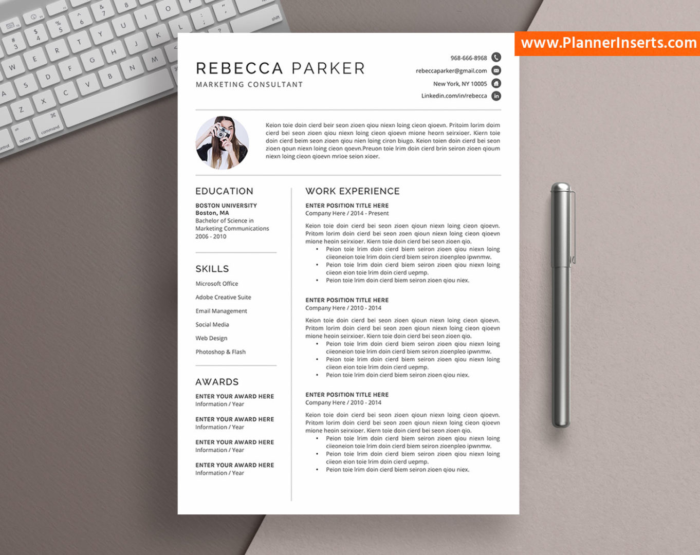 Job Winning CV Template for MS Word, Curriculum Vitae, Simple CV Layout ...