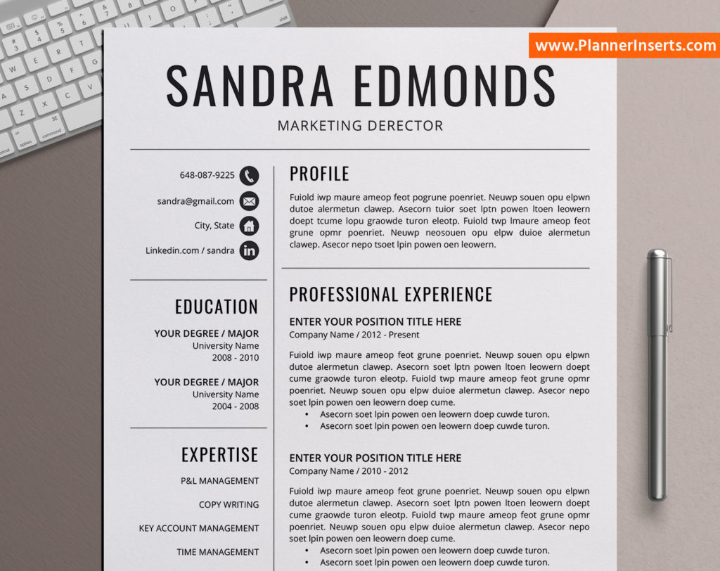 CV Template for Word, Simple CV Template Design, Professional CV Format ...