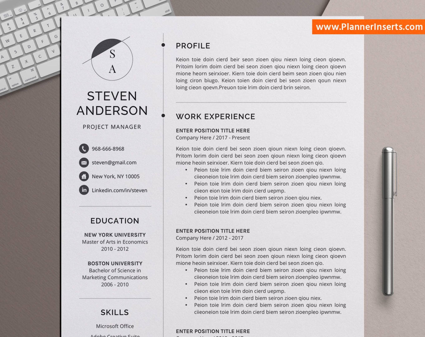 Editable CV Bundle, Professional CV Templates, Cover Letter, MS Word ...