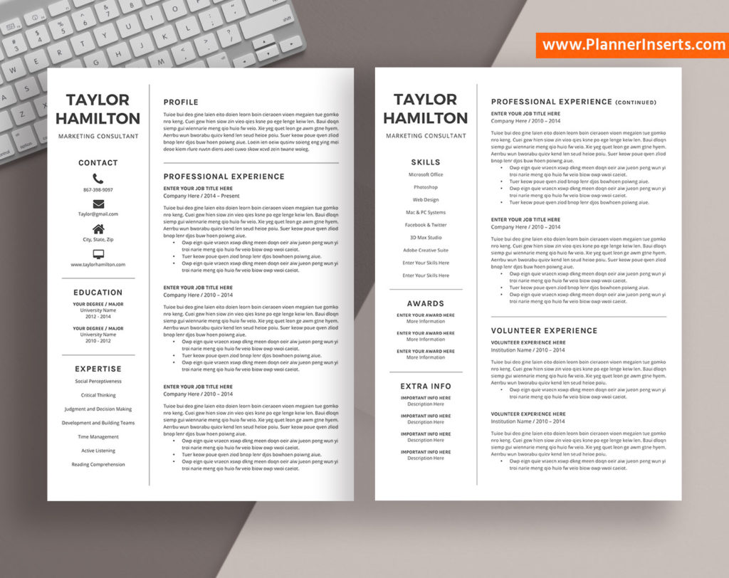 Editable CV Template for MS Word, Simple CV Format, Curriculum Vitae ...