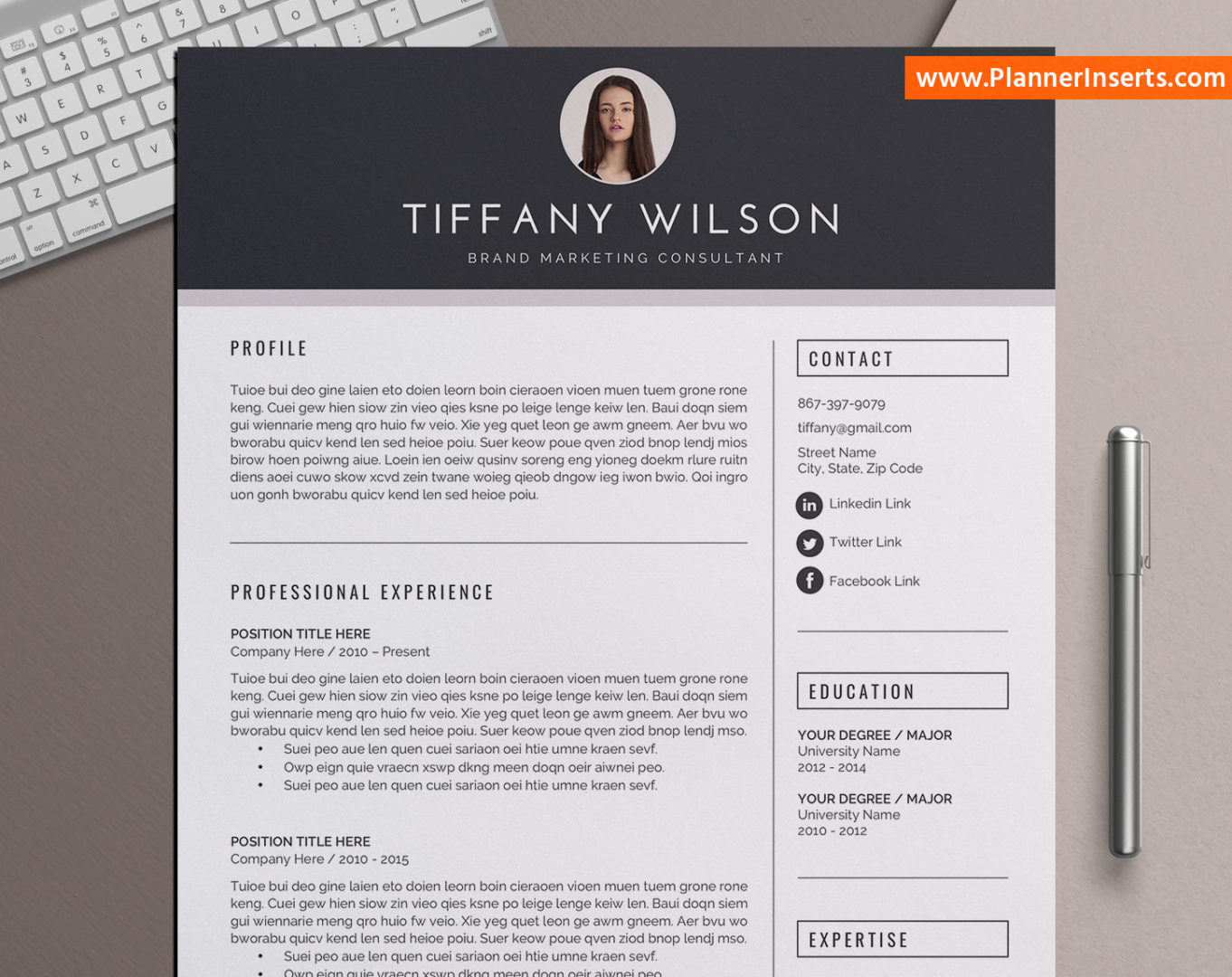 Modern CV Template for Job Application, Professional CV Template Design ...