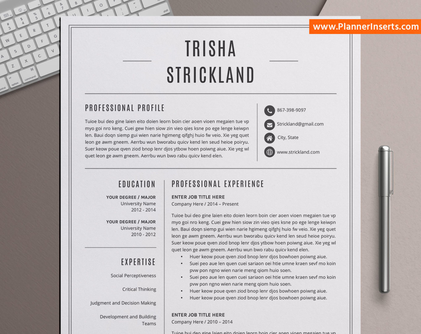 Best Selling CV Templates – PlannerInserts.com
