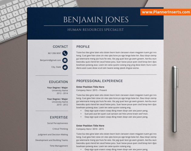 Resume Templates Without Photo – PlannerInserts.com