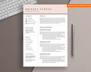 CV Template for MS Word, Simple CV Format, Clean CV Layout, Cover ...
