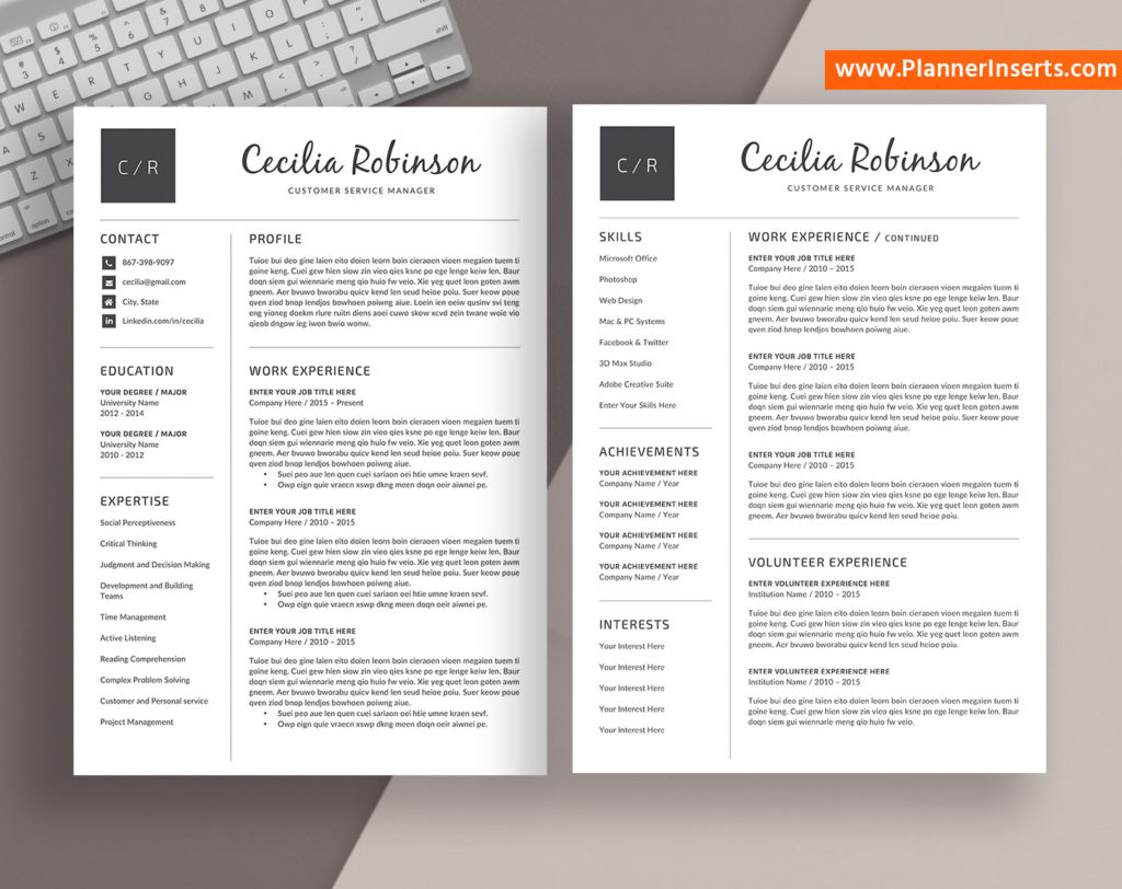 Minimalist CV Template, Simple Curriculum Vitae, Professional CV Format ...