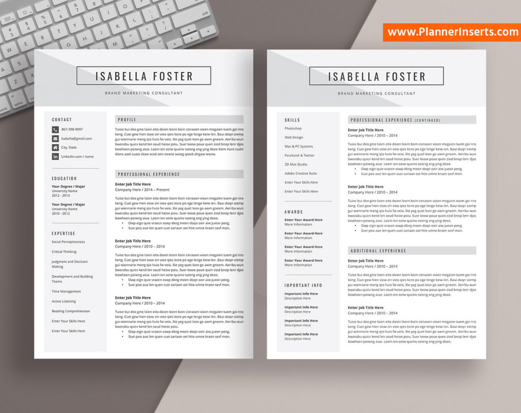 Modern CV Bundle, Curriculum Vitae, CV Templates Word, Professional ...