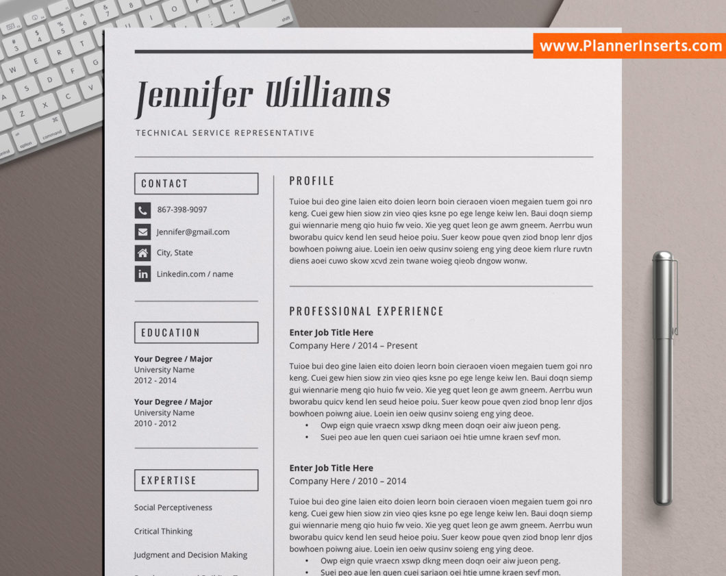 Professional CV Bundle, Modern CV Templates, Cover Letter, MS Word ...